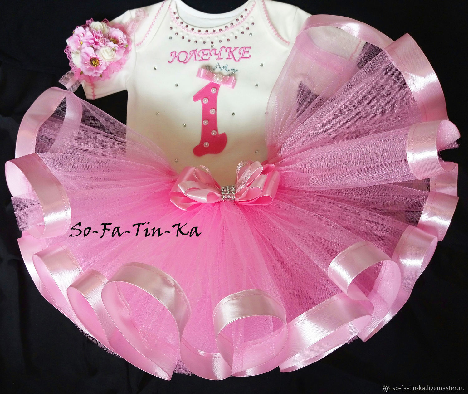 Наряд на первый день рождения "Именной розовый" в интернет-магазине на ...
