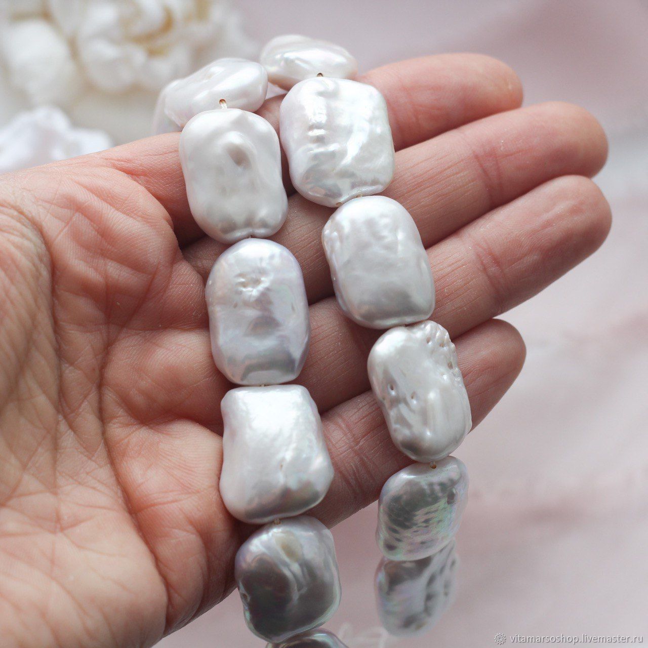 Жемчуг барочный прямоугольный 22-26 на 11-13 мм, 1 жемчужина, Ж097 ...