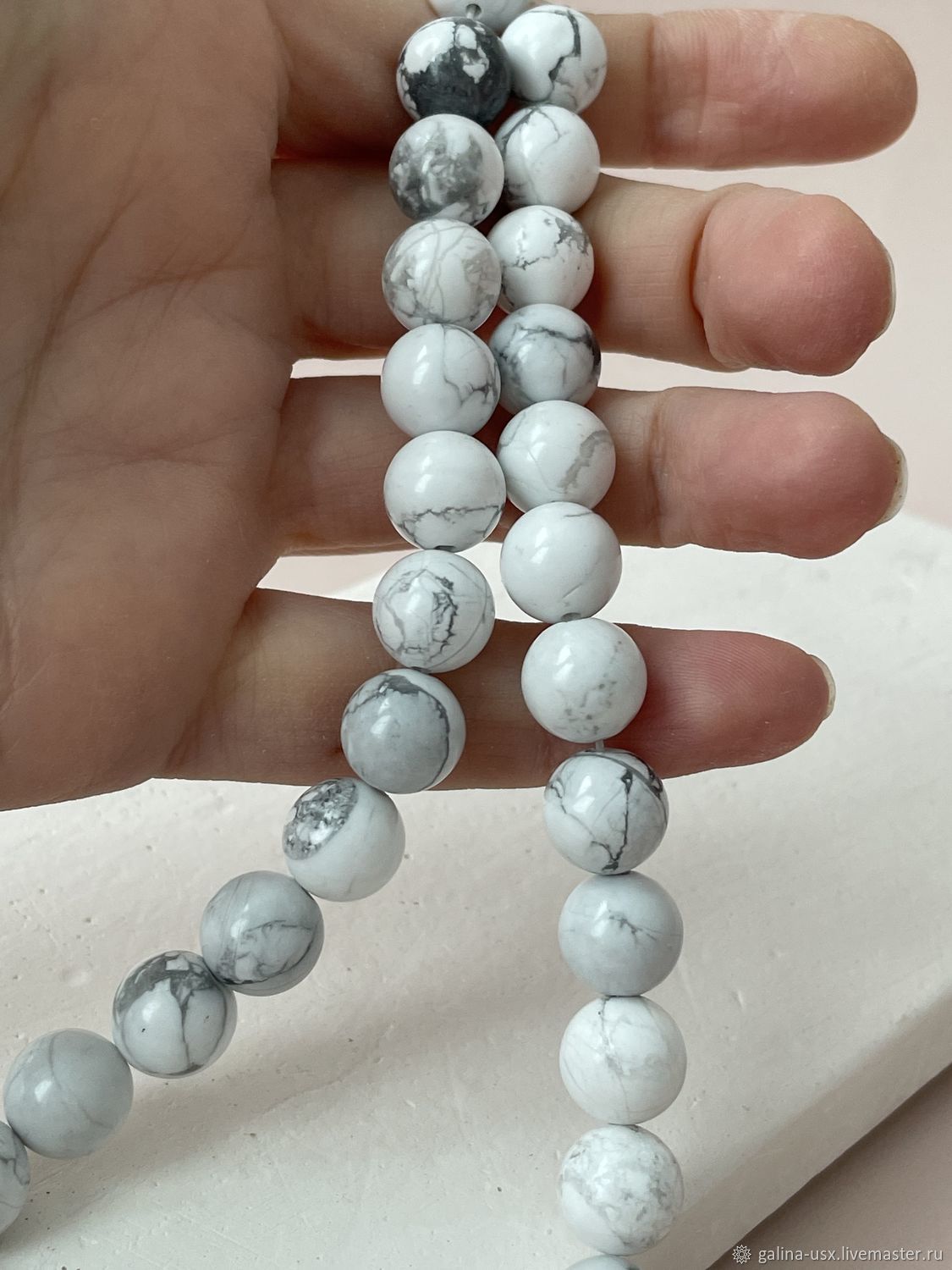 Кахолонг натуральный 10 мм, нить купить в интернет-магазине Ярмарка ...