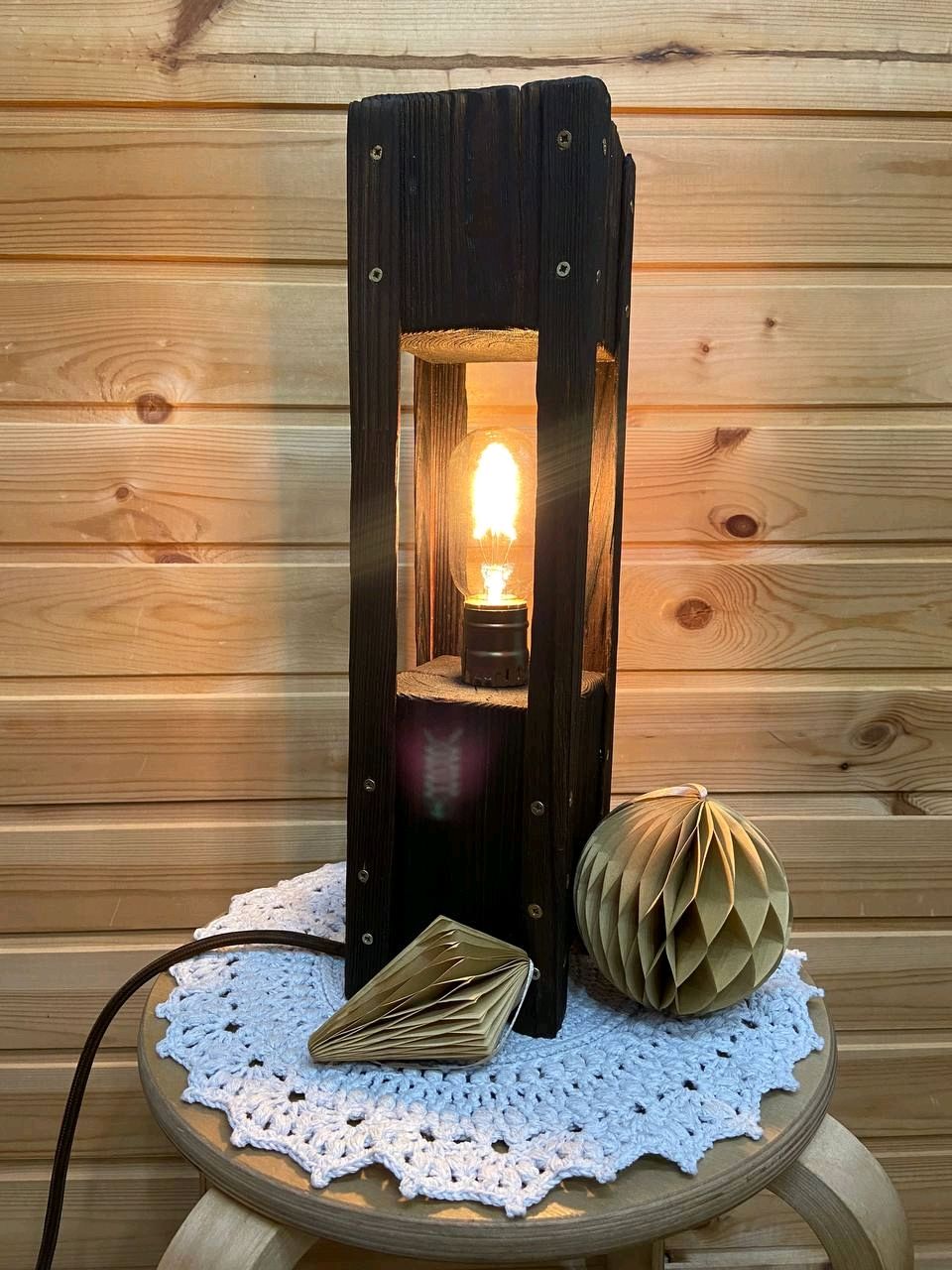 Светильник деревянный, брашированый, настольный в интернет-магазине ...