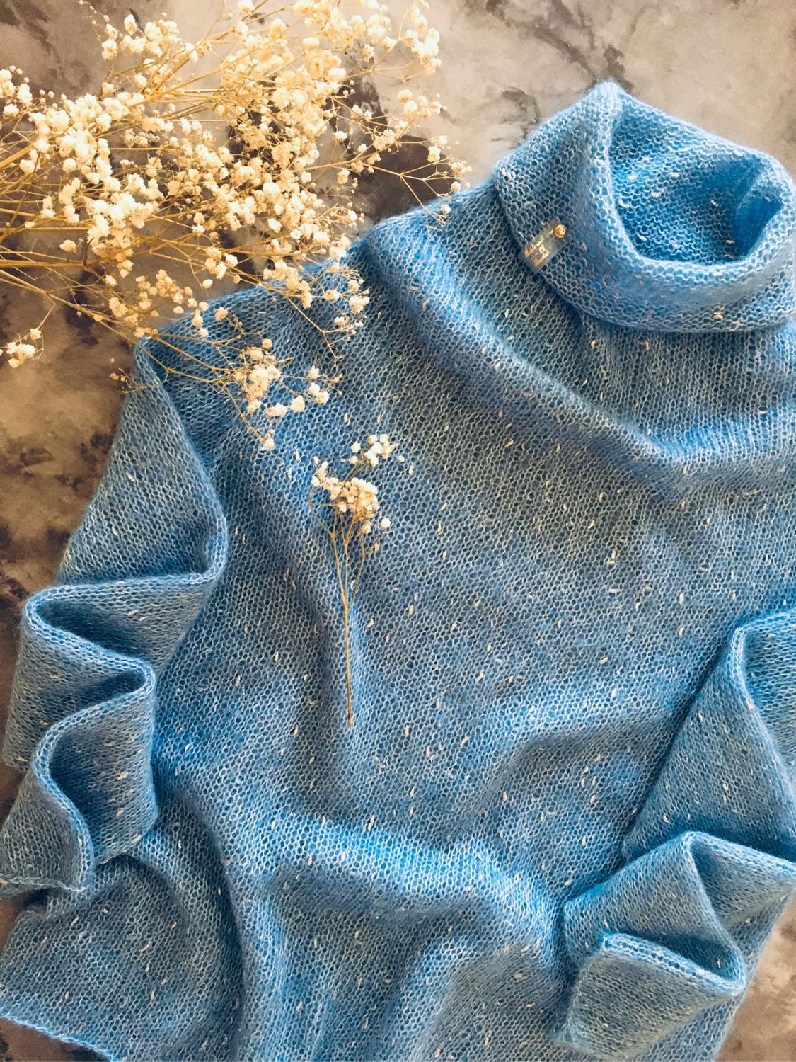 Свитер водолазка « Голубая лагуна» в интернет-магазине Ярмарка Мастеров ...