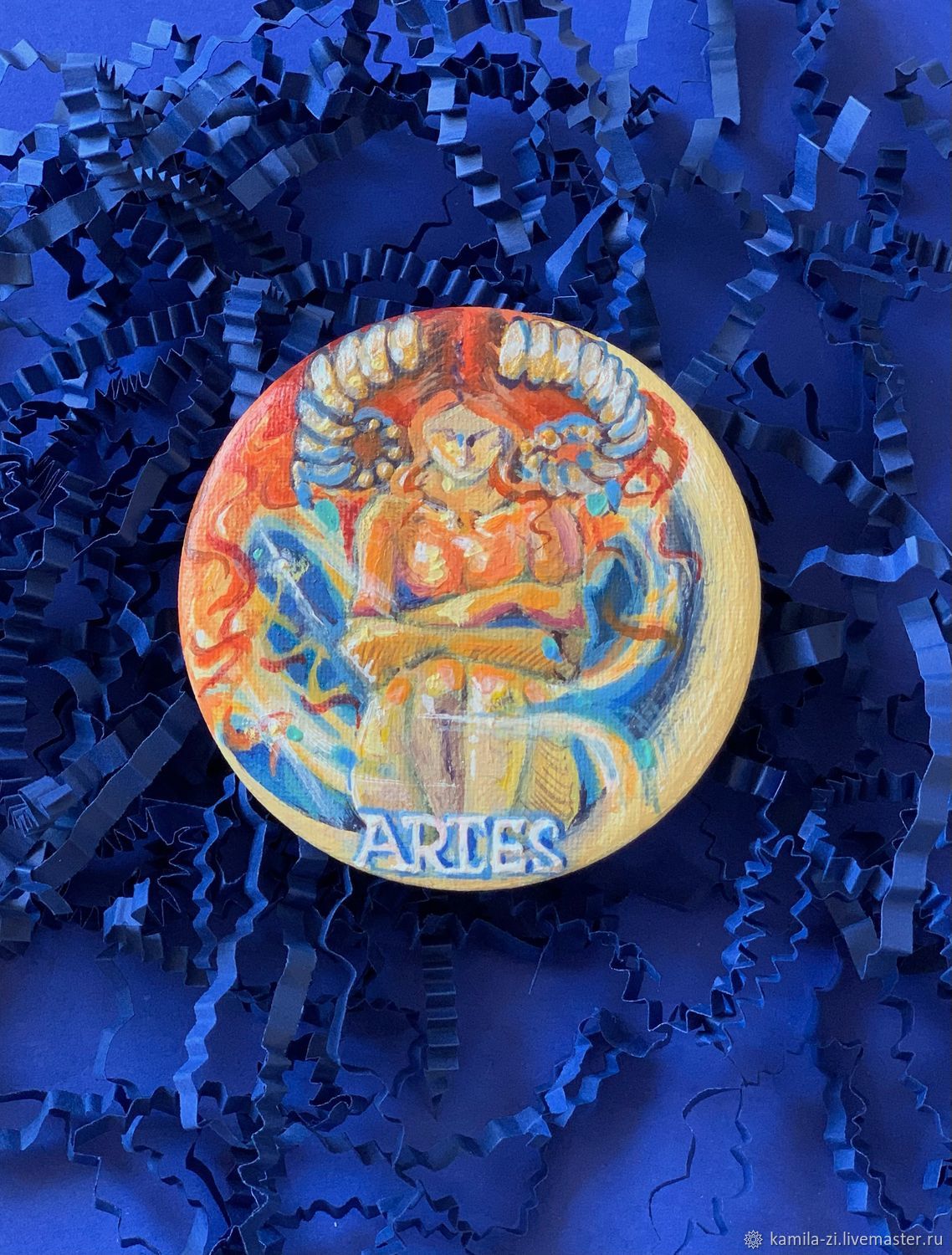 Значок брошь, знаки зодиака - овен (Aries), ручная роспись в интернет ...