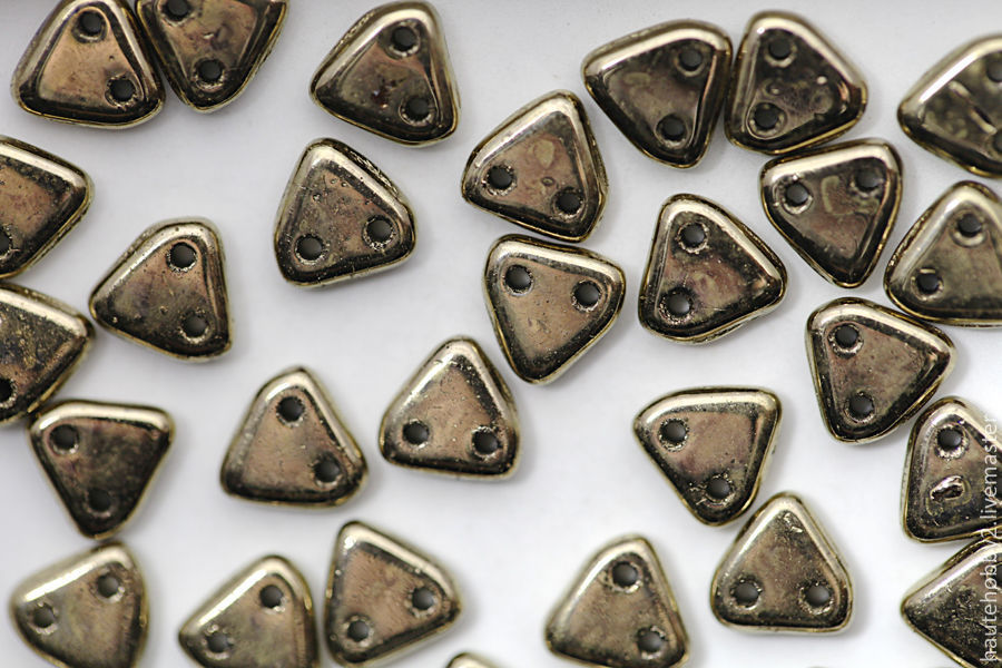 Czech Glass Triangle beads 6mm - Bronze в интернет-магазине на Ярмарке ...