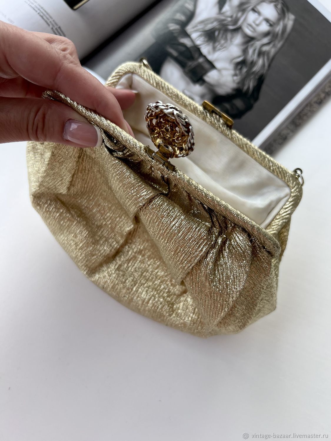 Винтаж: Винтажная маленькая золотая сумочка на руку RFC evening bags ...