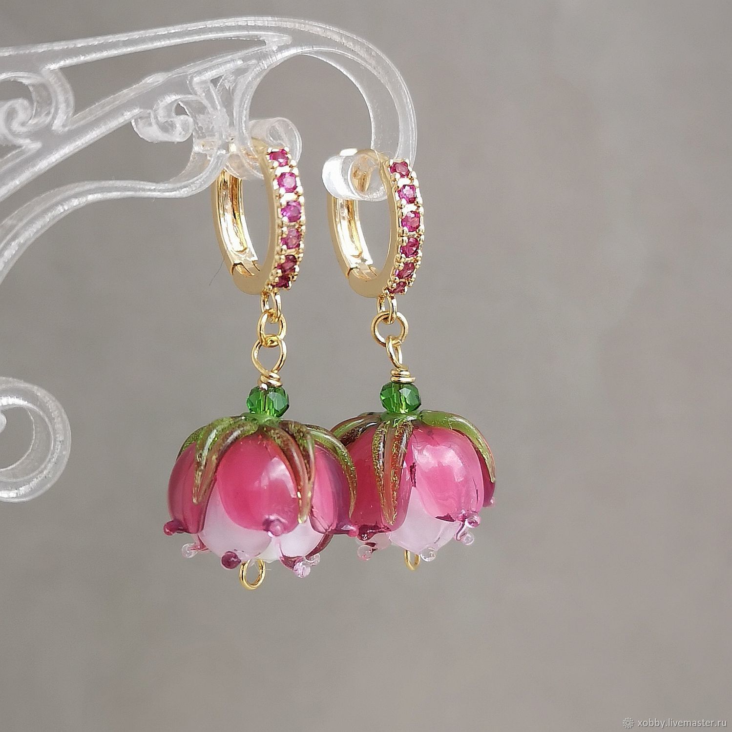 Швензы с цирконами золото 18K латунь, гипоаллергенные, 15x14x2.5мм в ...