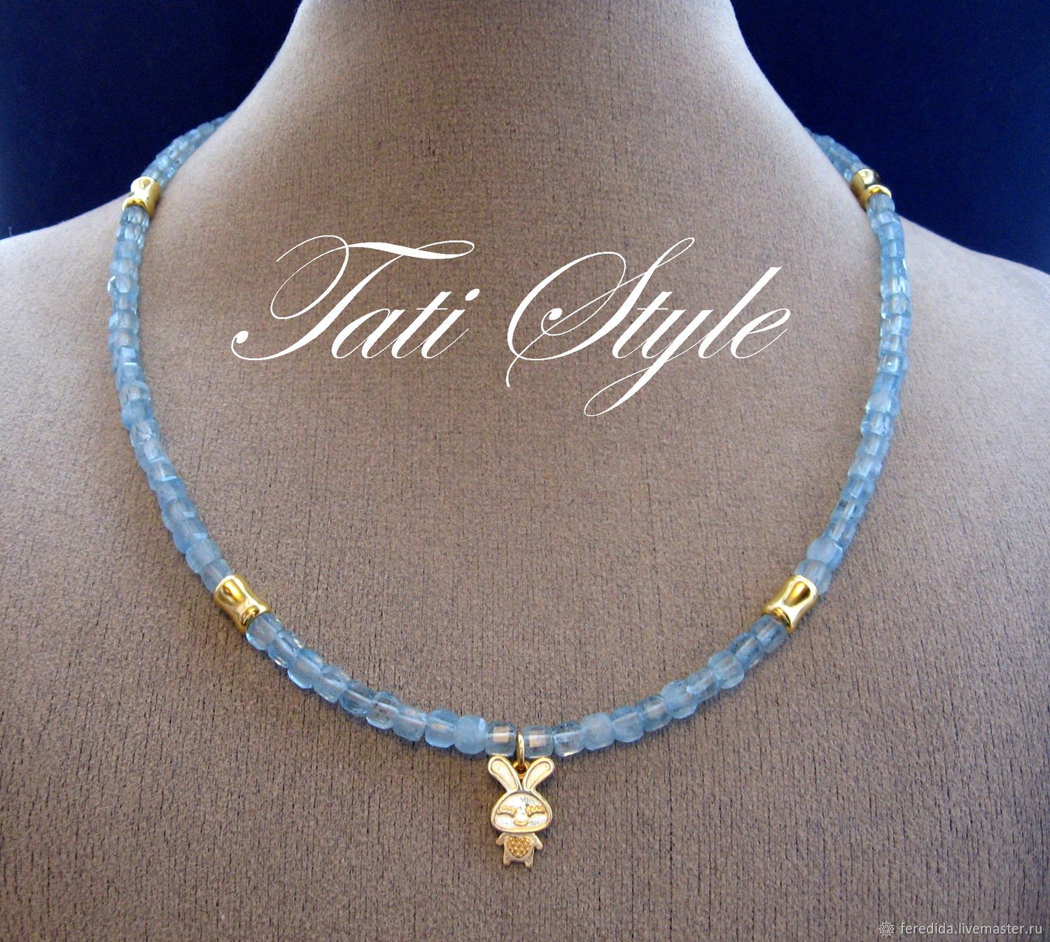 Колье с аквамарином ,,RABBIT,, купить в интернет-магазине Ярмарка ...