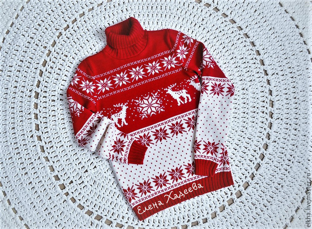 Свитер с оленями - новогодний для Оксаны в интернет-магазине на Ярмарке ...