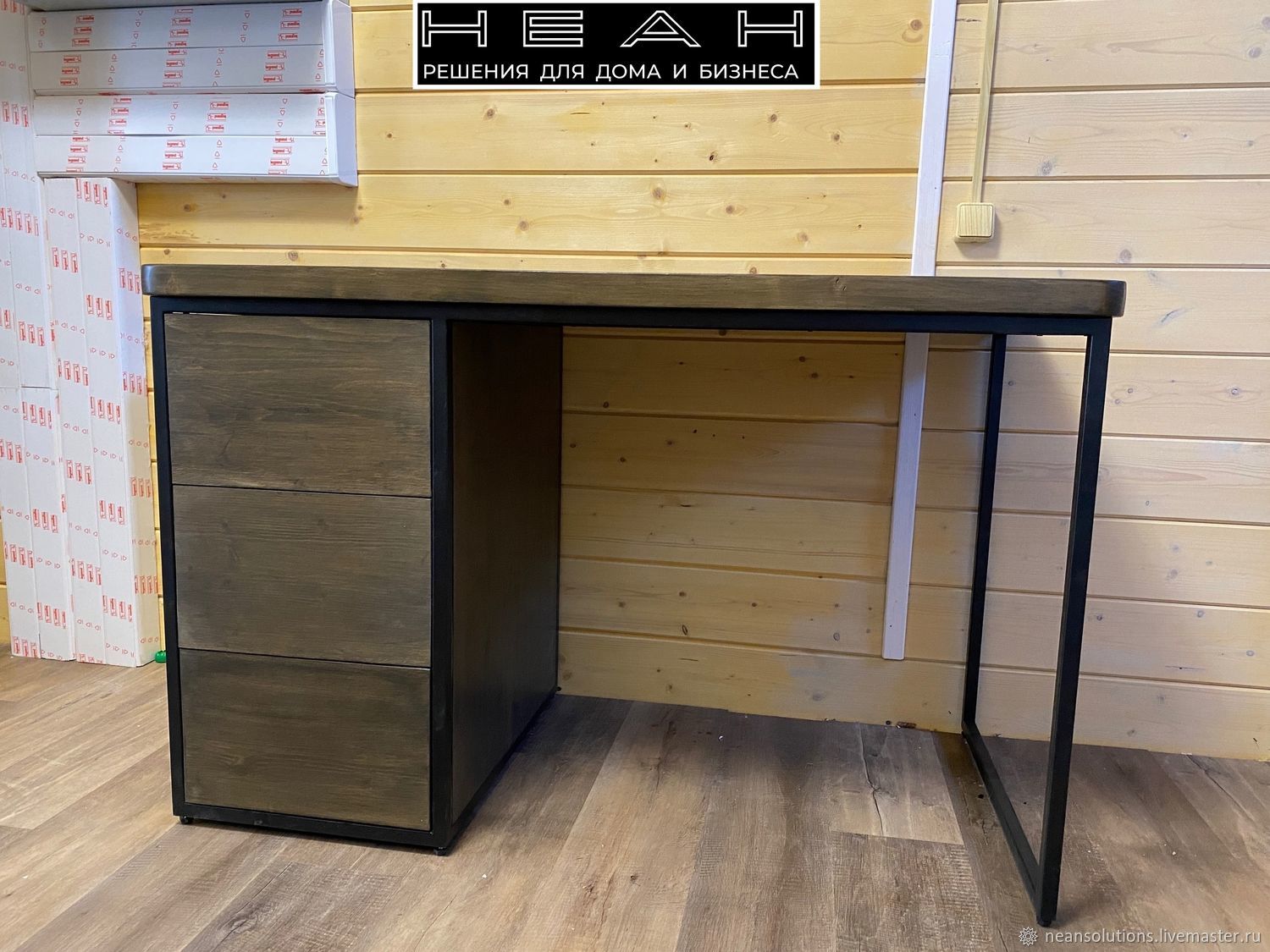 Стол письменный с ящиками лофт в интернет-магазине Ярмарка Мастеров по ...