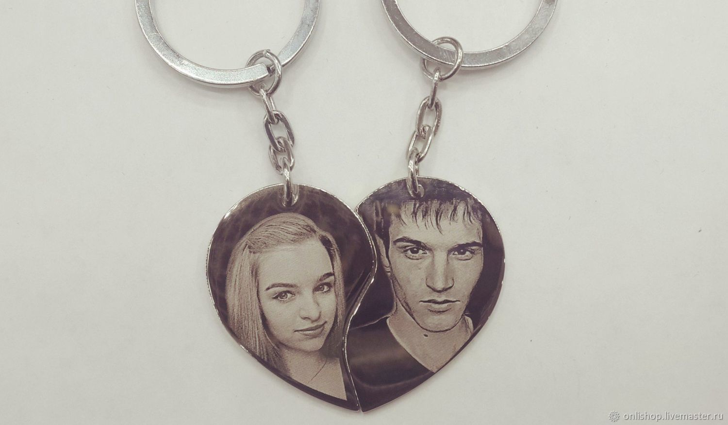Парные кулоны сердце c Вашими фотографиями в интернет-магазине на ...