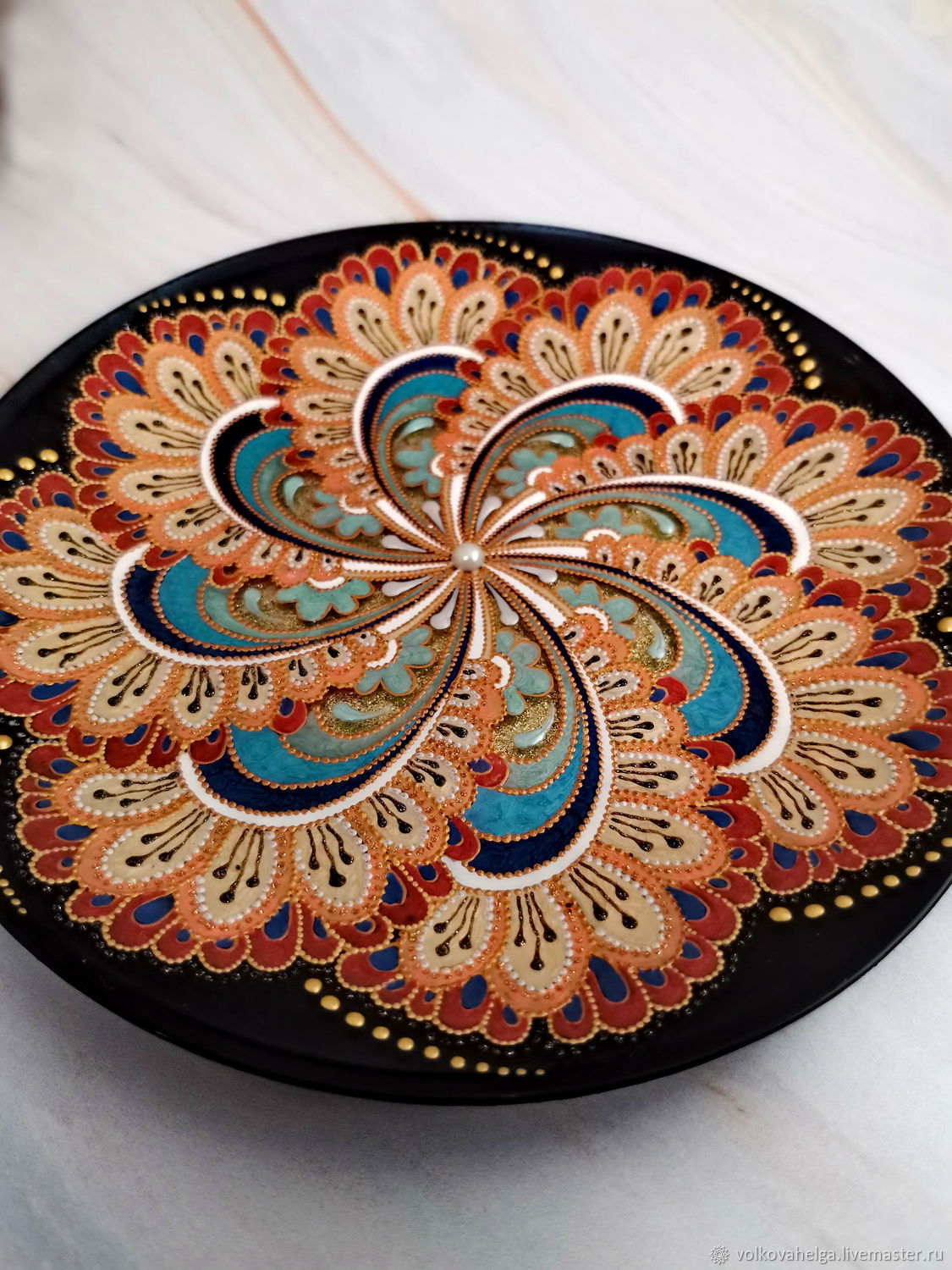 Тарелка декоративная. Мандала на стекле "Энергия жизни" в интернет ...