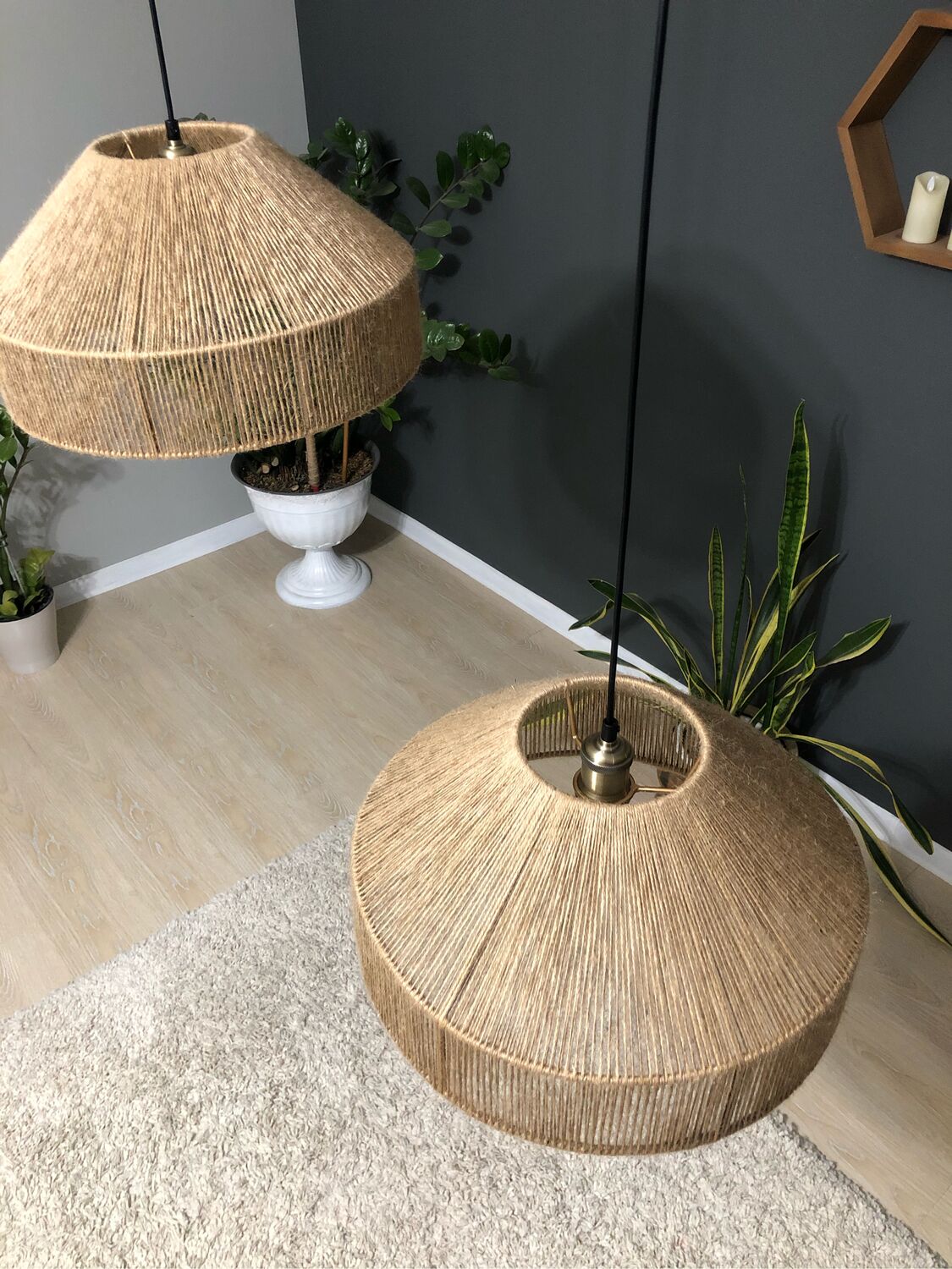 Плетеный светильник. Плетеная люстра. Светильник из джута в интернет ...