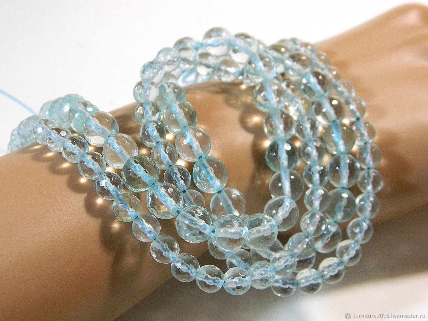 Кварц голубой с огранкой 8 мм. штука в интернет-магазине на Ярмарке ...