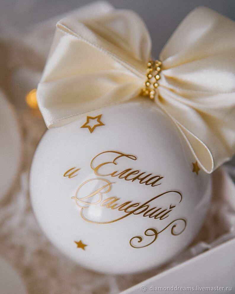 Именные елочные игрушки шар с текстом с именем с пожеланием – заказать ...