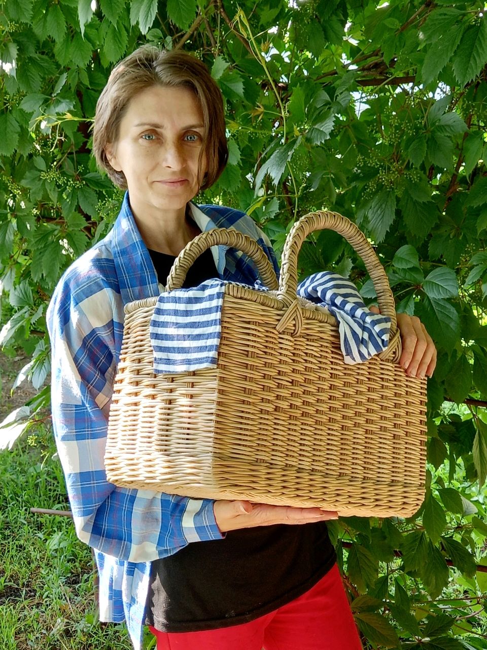 Плетеная корзина с ручками.Корзина для хранения в интернет-магазине ...