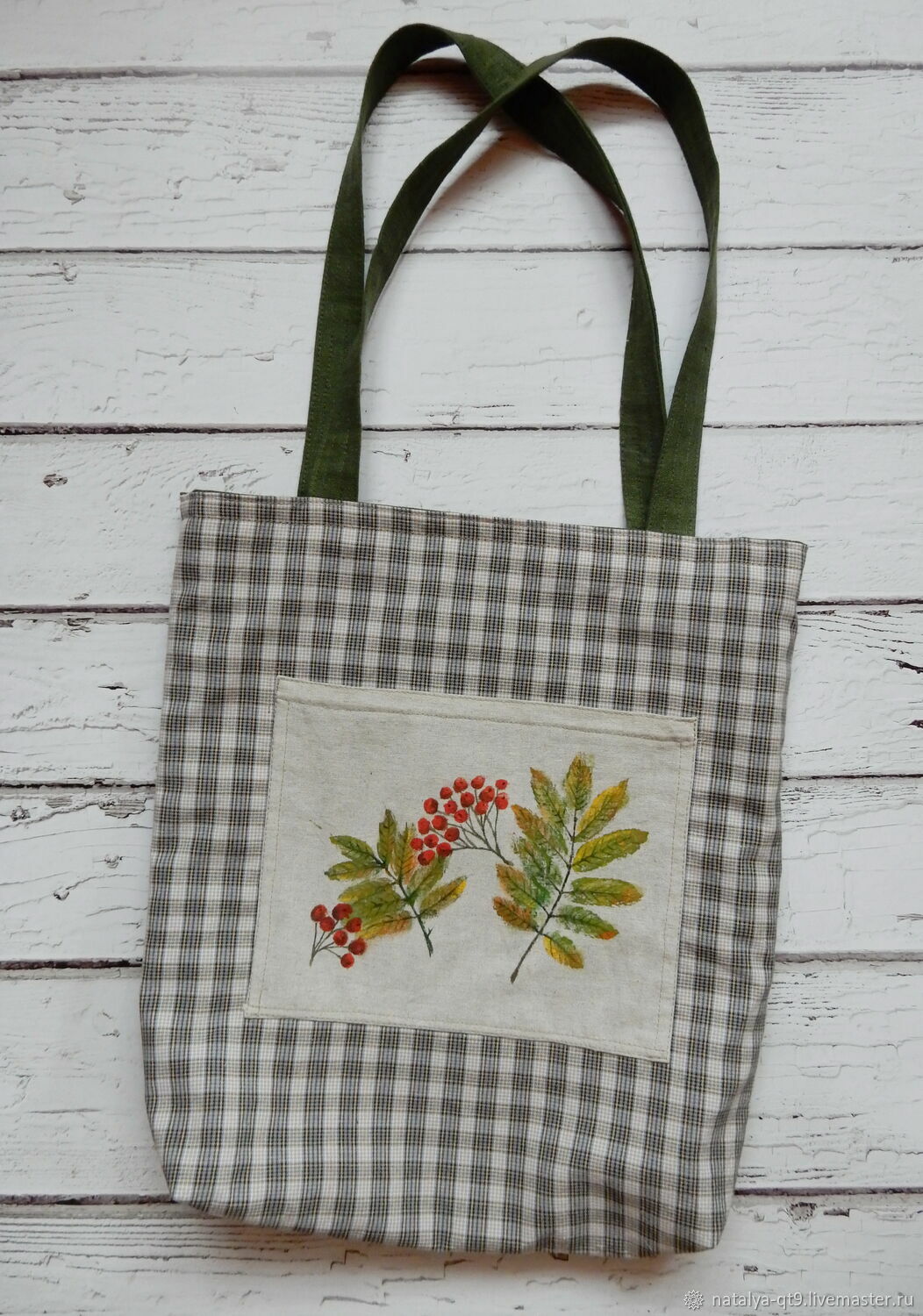 Сумка шоппер с рисунком "Рябина" в интернет-магазине Ярмарка Мастеров ...