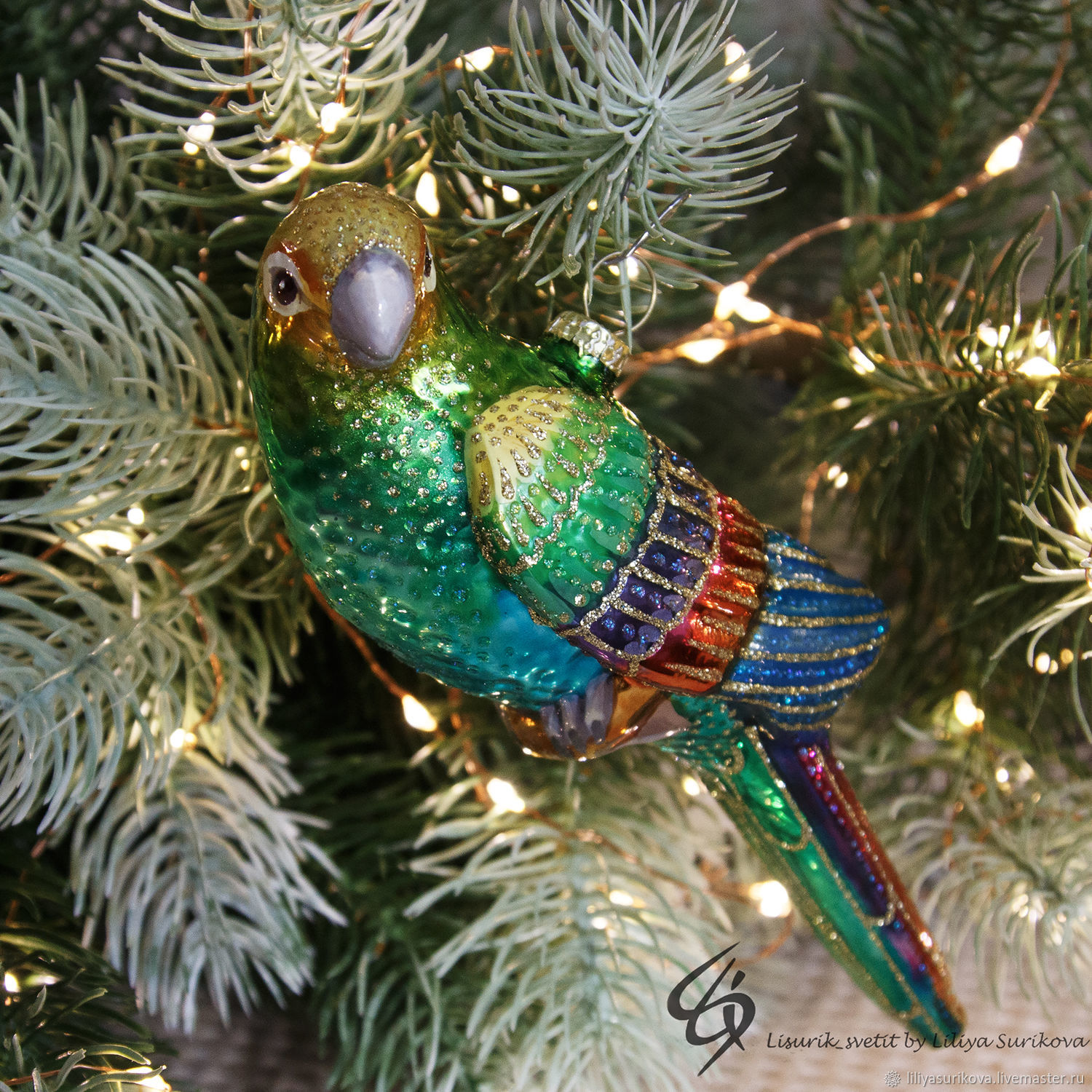 Ёлочная формовая стеклянная игрушка "ПОПУГАЙ" – заказать на Ярмарке Мастеров – U7CPWRU | Елочные ...