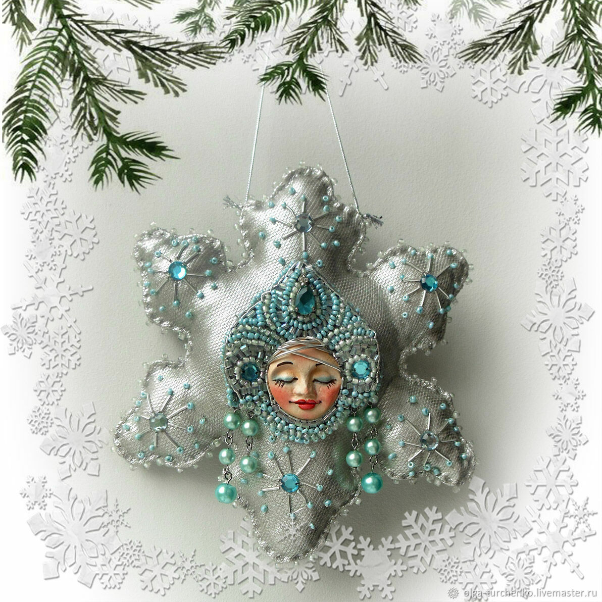 Елочные игрушки: Снежинка купить в интернет-магазине Ярмарка Мастеров ...