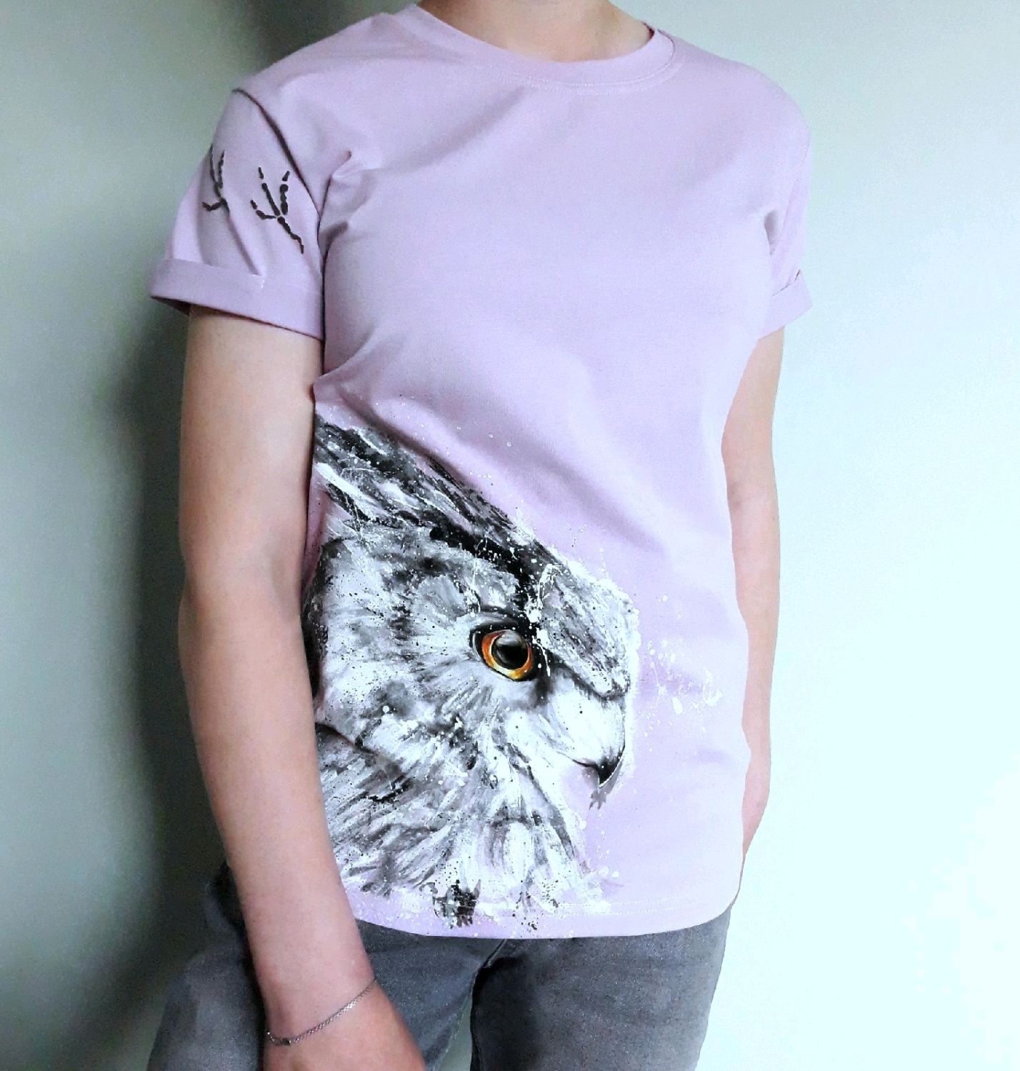 Футболка с ручной росписью ' Сова' в интернет-магазине Ярмарка Мастеров ...