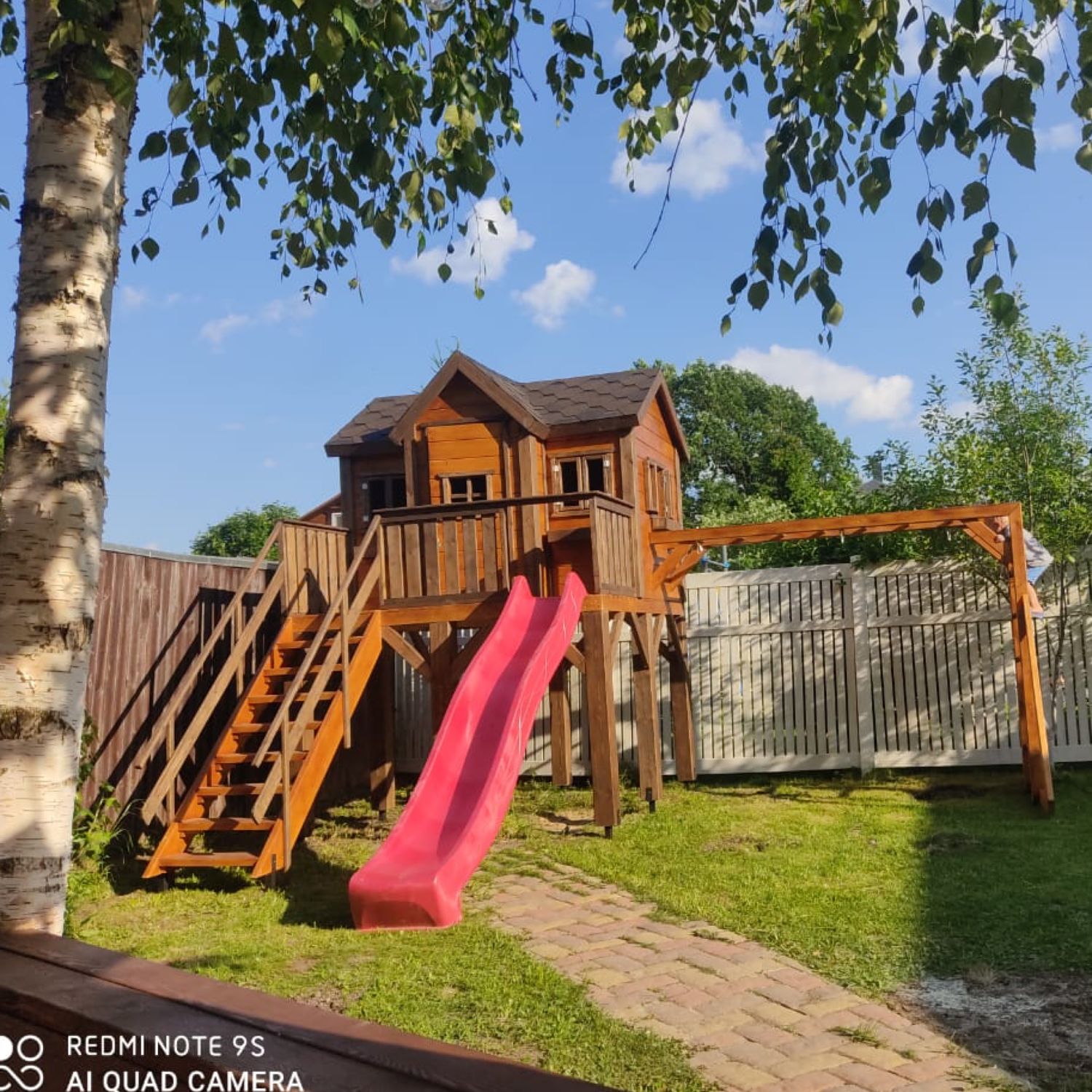 Деревянный детский домик (с рукоходом и горкой) в интернет-магазине на ...