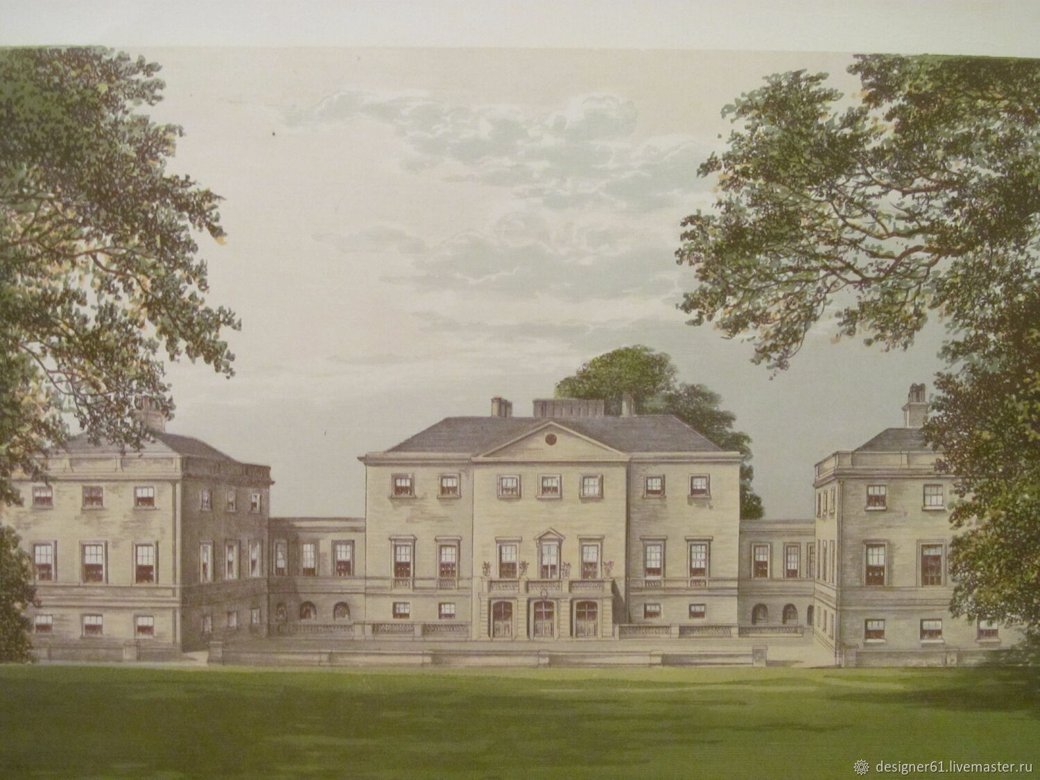 Винтаж: 1890 NUNEHAM PARK Старинная гравюра 19 век Оригинал в интернет ...