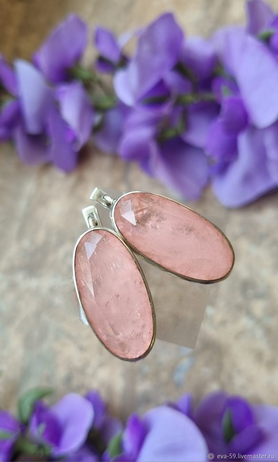 Серьги с морганитом купить в интернет-магазине Ярмарка Мастеров по цене ...