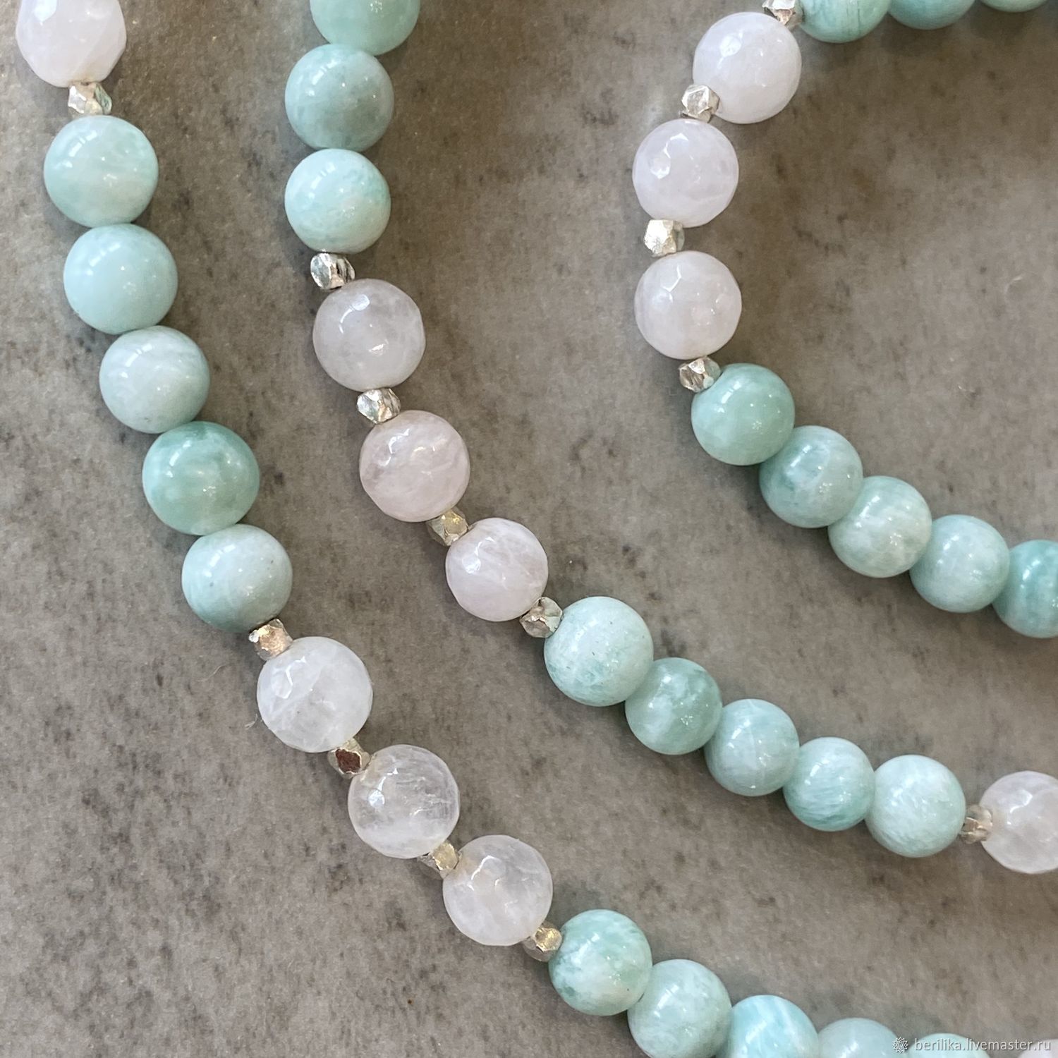 Цепочка для очков из натуральных камней и серебро 925 пробы – заказать ...