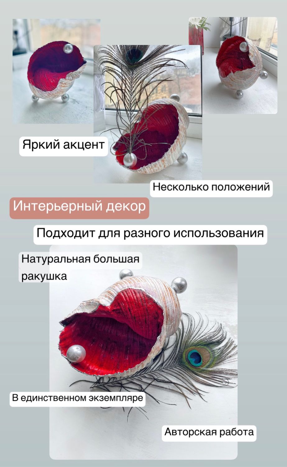 Ракушка-интерьерный декор в интернет-магазине Ярмарка Мастеров по цене ...