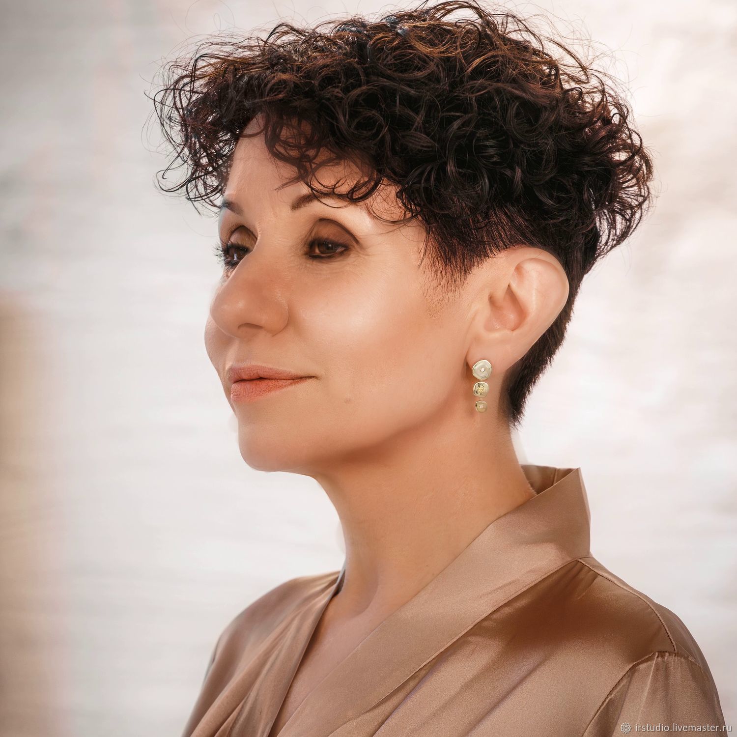 Позолоченные серьги с белыми муассанитами с матовкой (EC3R) в интернет ...