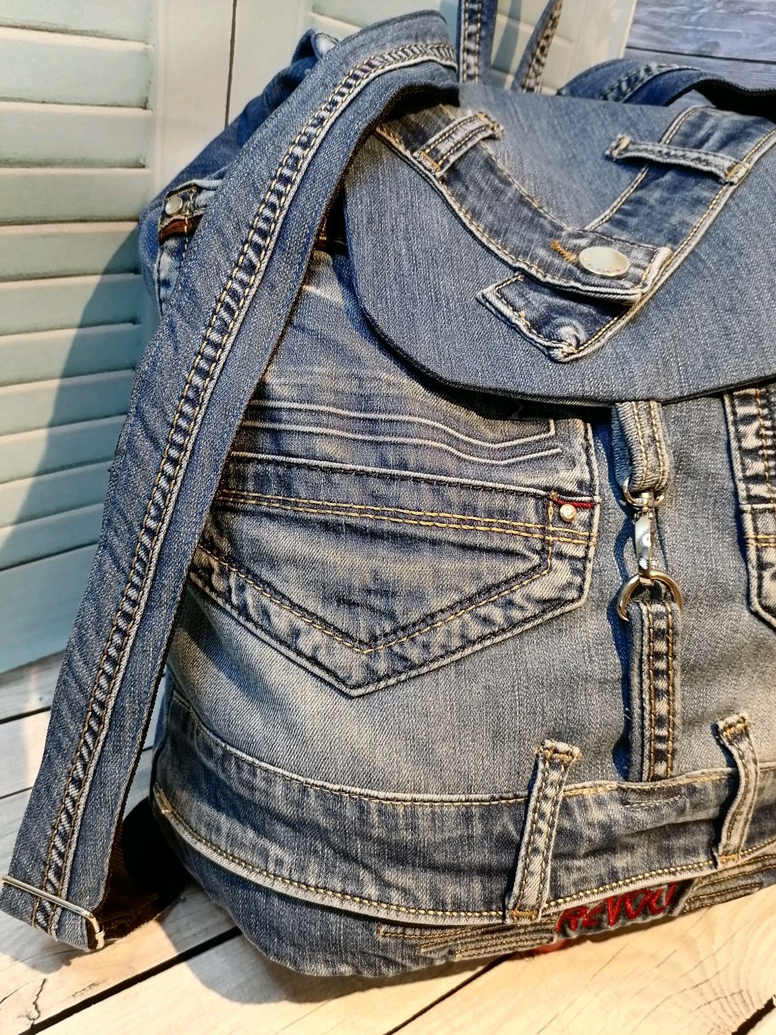 Рюкзак джинсовый купить в интернет-магазине Ярмарка Мастеров по цене ...