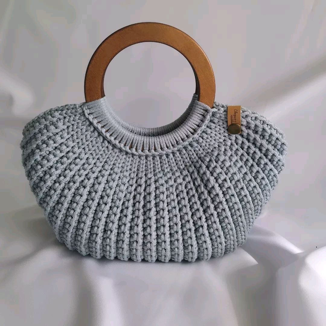 Сумка вязаная с деревянными ручками, сумка с кольцами в интернет ...