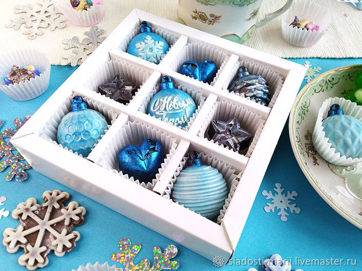 Шоколадные конфеты ручной работы набор "Новогодние игрушки" в интернет ...