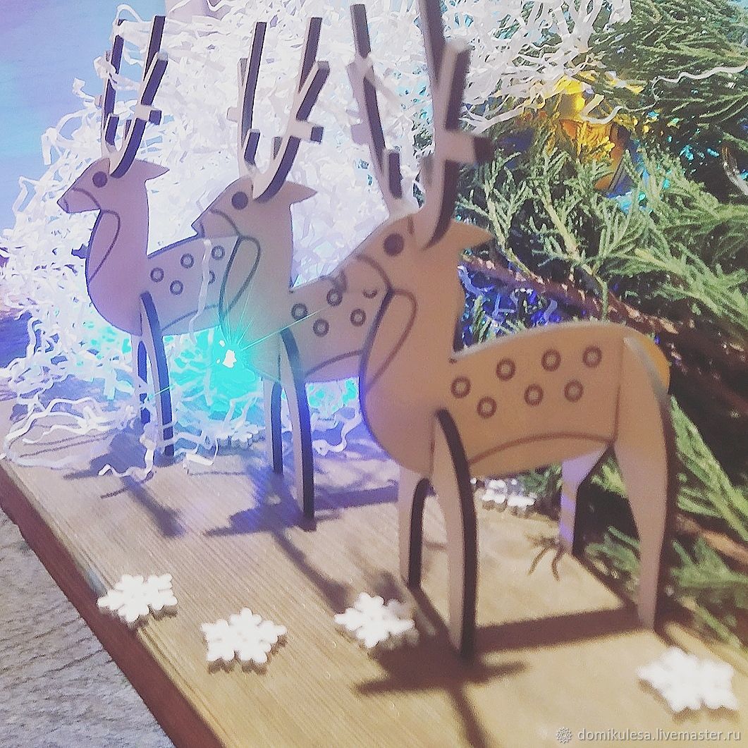 Новогодний олень, фигурка из фанеры в интернет-магазине на Ярмарке ...