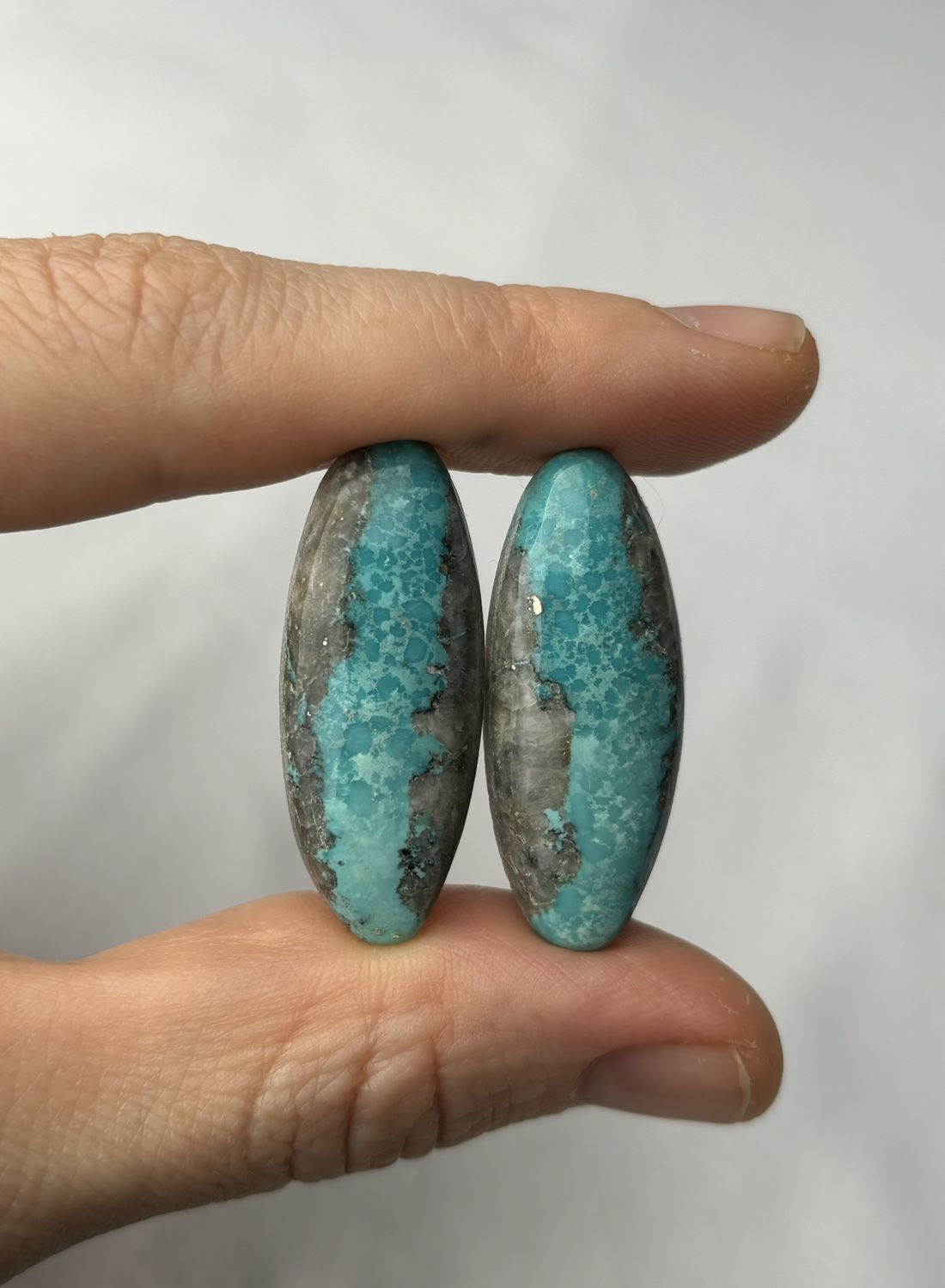 130 Крупная Пара Монгольской бирюзы в интернет-магазине Ярмарка ...