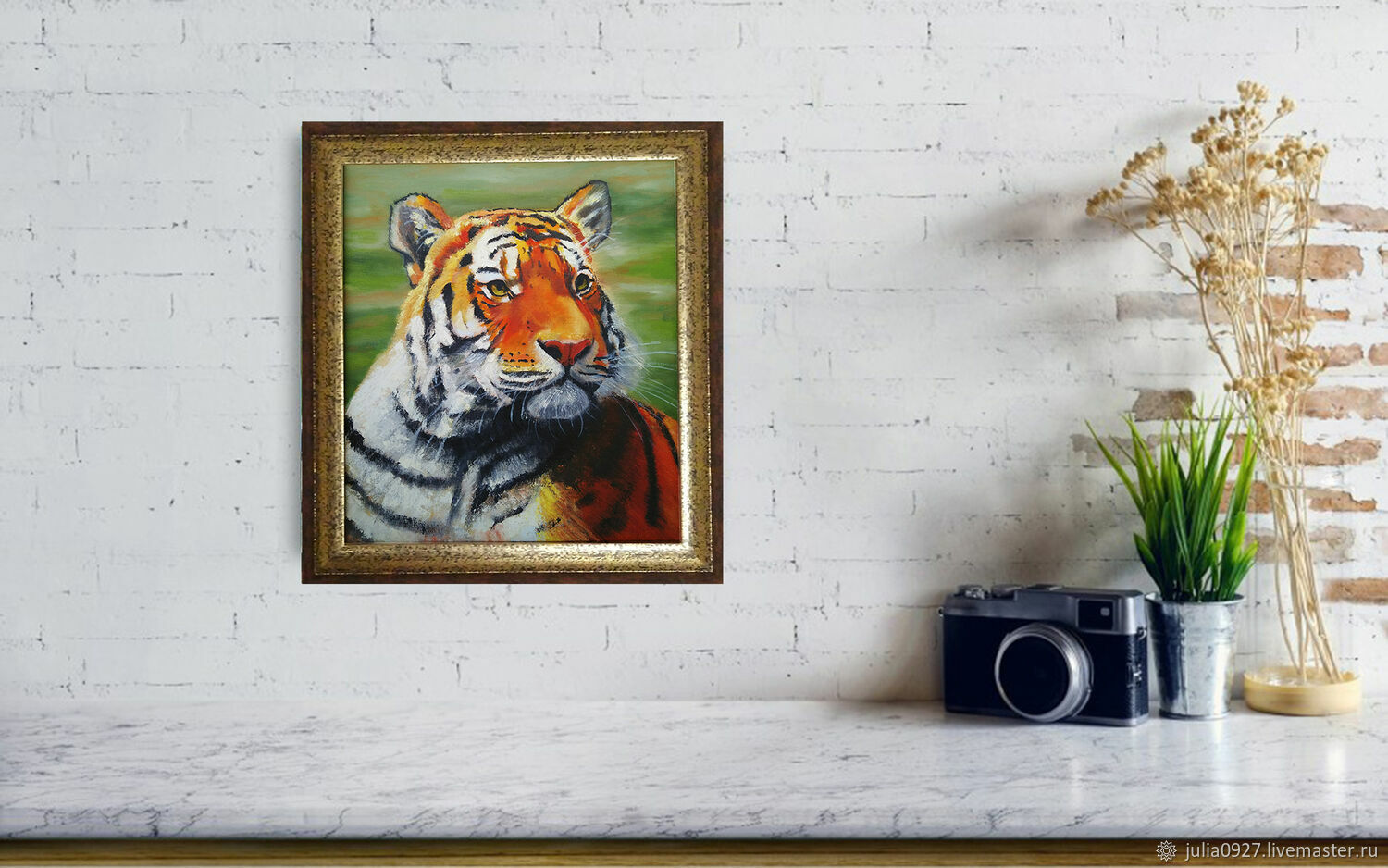 Картина Тигр животные маслом портрет тигра в интернет-магазине Ярмарка ...