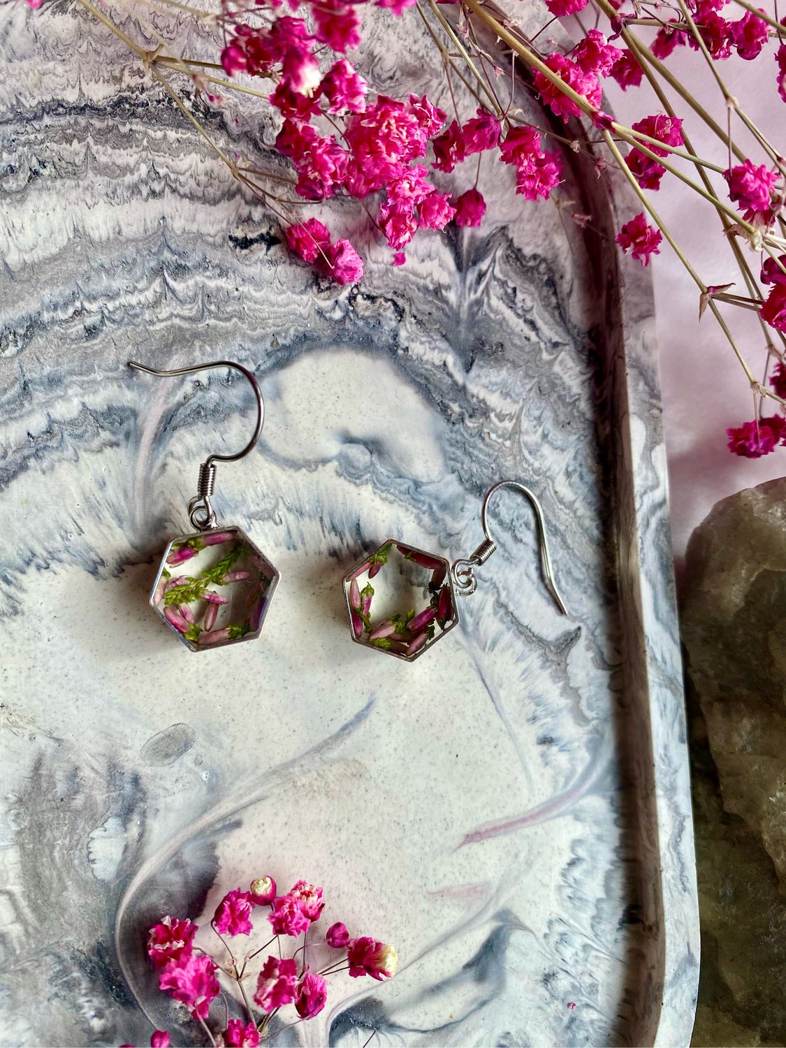 Серьги живой вереск медицинская сталь купить в интернет-магазине ...