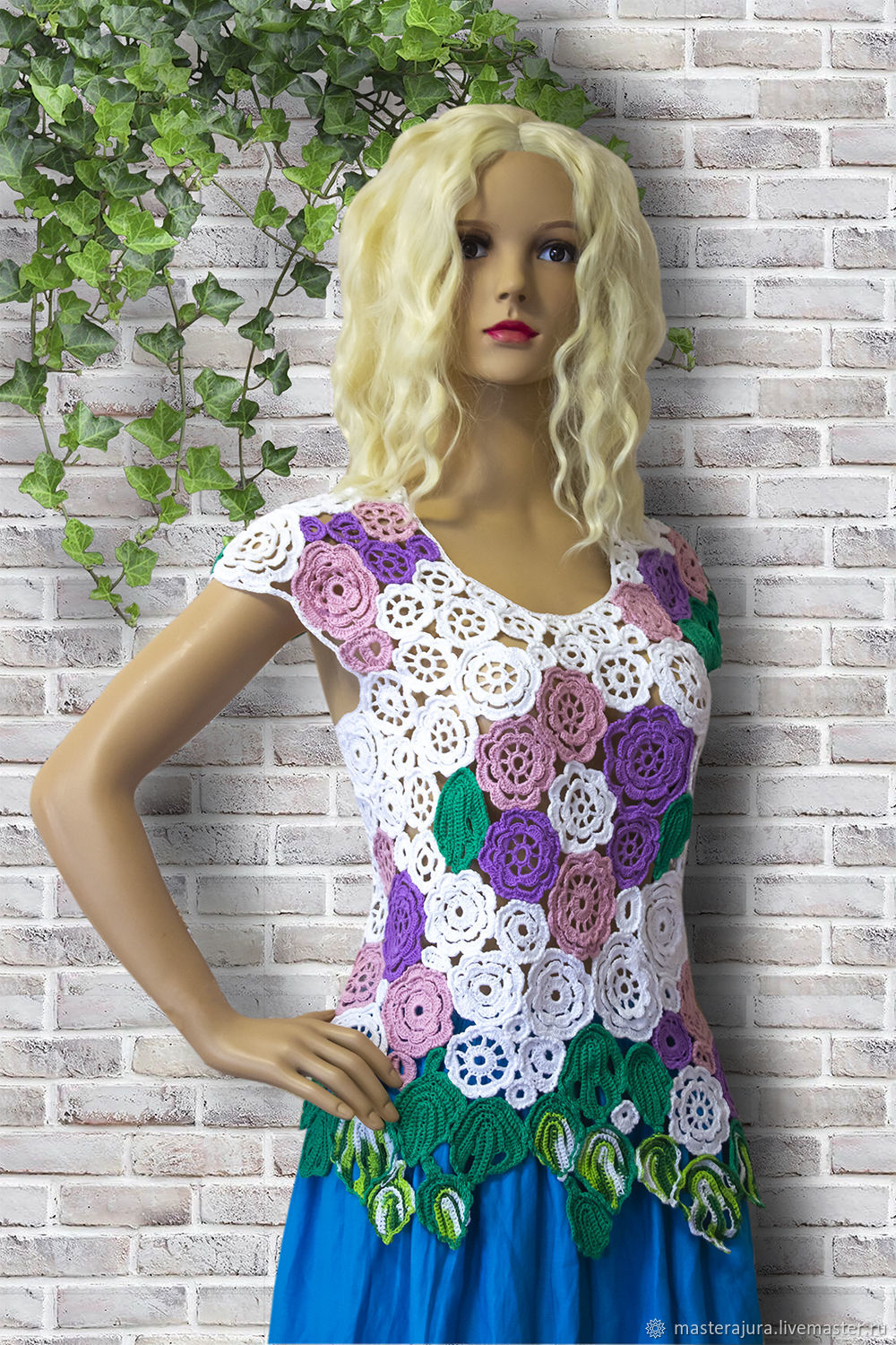 Топы: Топ крючком Цветочный – купить на Ярмарке Мастеров – OVYRSRU ...