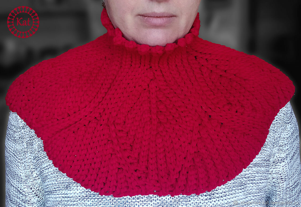 Манишка вязаная красная с листьями в интернет-магазине на Ярмарке ...