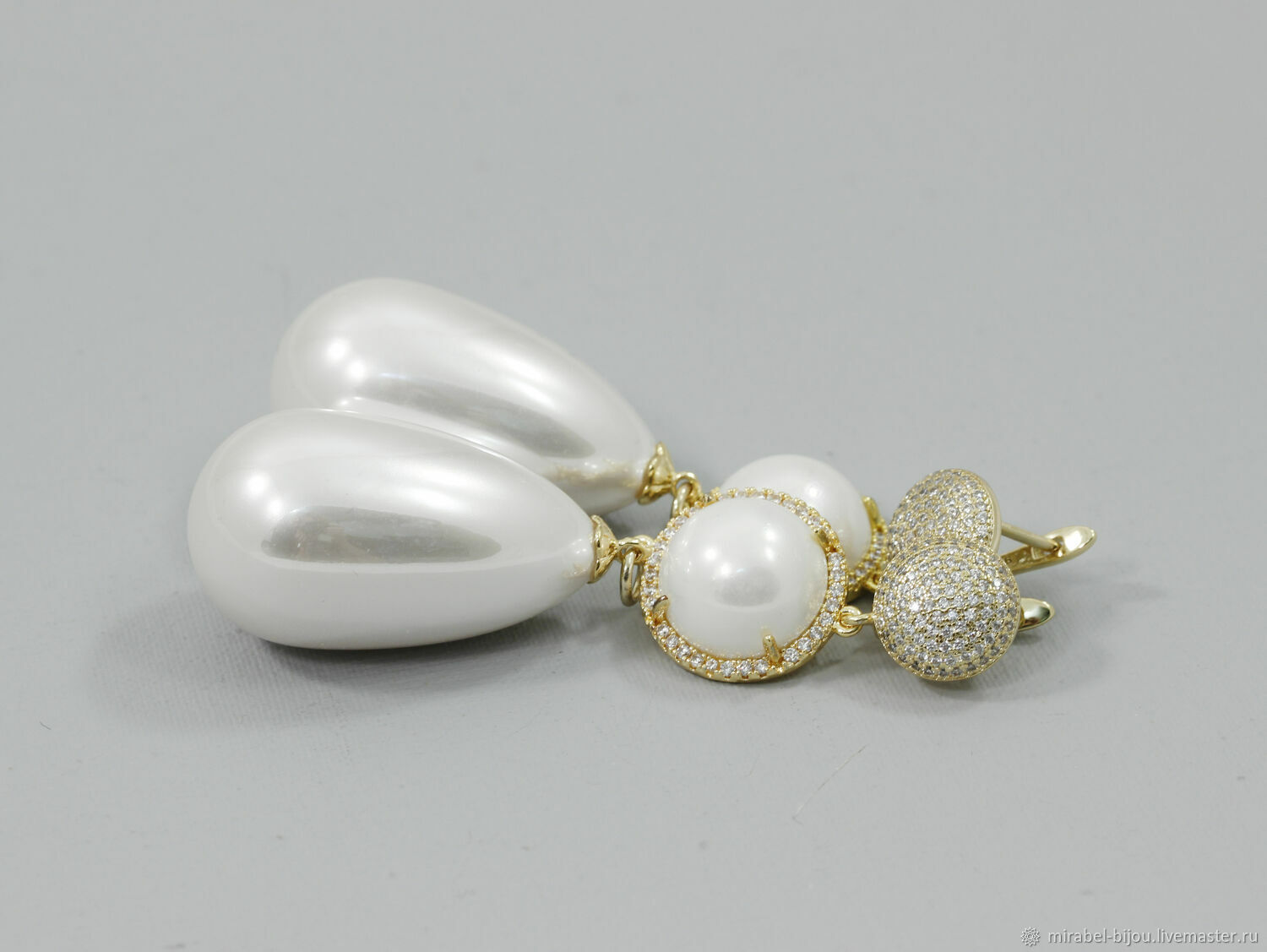 Серьги Elizabeth. Крупные роскошные жемчужные капли купить в интернет ...