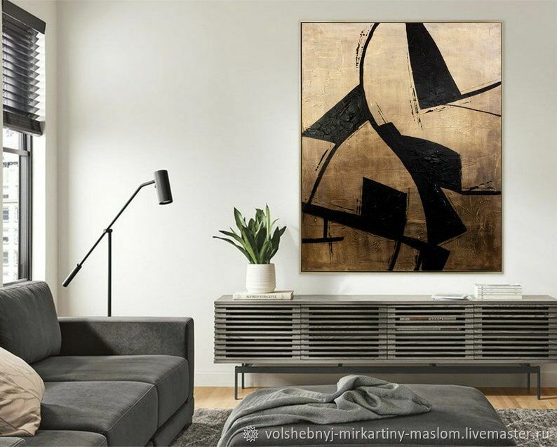Картина маслом ручной работы Бежевая абстракция Геометрия в интернет магазине на Ярмарке