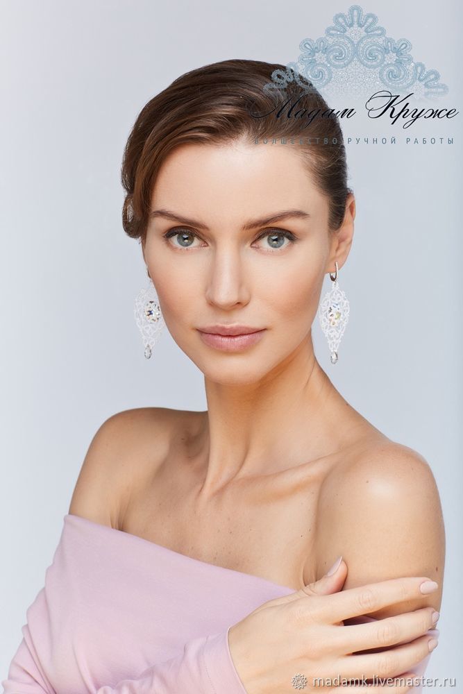 Кружевные серьги «Марья» Фриволите ручное плетение в интернет-магазине ...