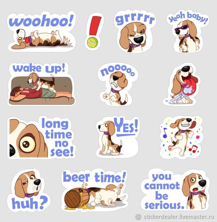 13 макетов для стикеров Мир Собак в интернет-магазине Ярмарка Мастеров ...