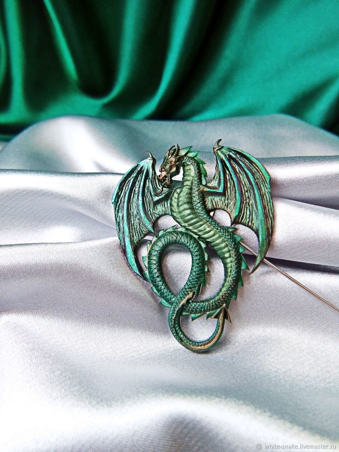 Брошь "Зелёный Дракон" в интернет-магазине на Ярмарке Мастеров | Брошь ...