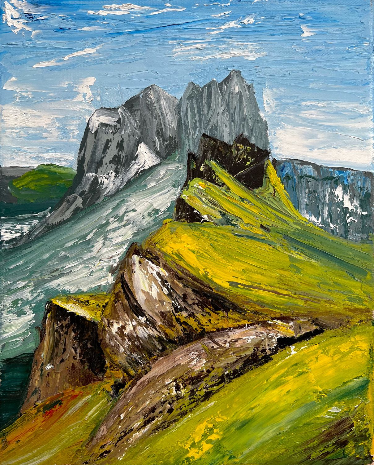 Картина «Горы» Пастозная живопись, масло, размер 30 на 24 в интернет ...