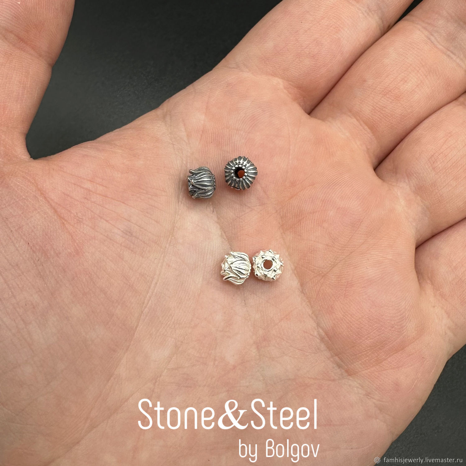 Бусина "Лотос" из серебра S925 6 мм купить в интернет-магазине Ярмарка Мастеров по цене 260 ...