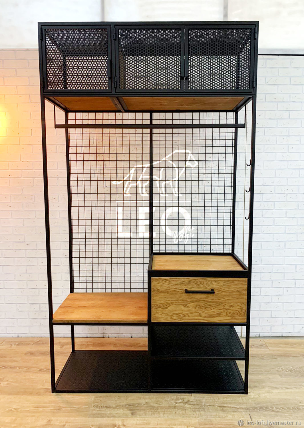 Прихожая в стиле лофт на заказ из дуба LF-669 – заказать на Ярмарке ...