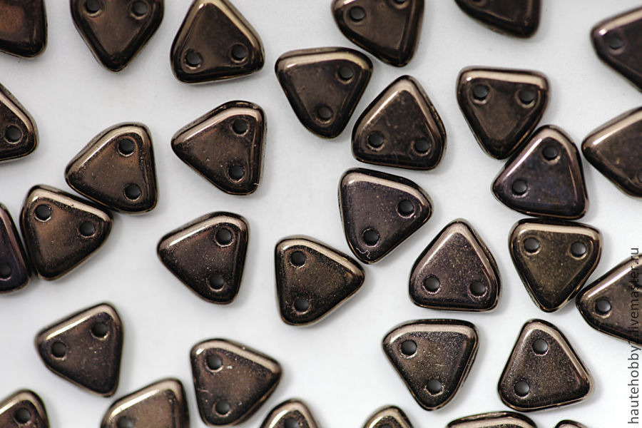 Czech Glass Triangle beads 6mm - Dark Bronze в интернет-магазине на ...