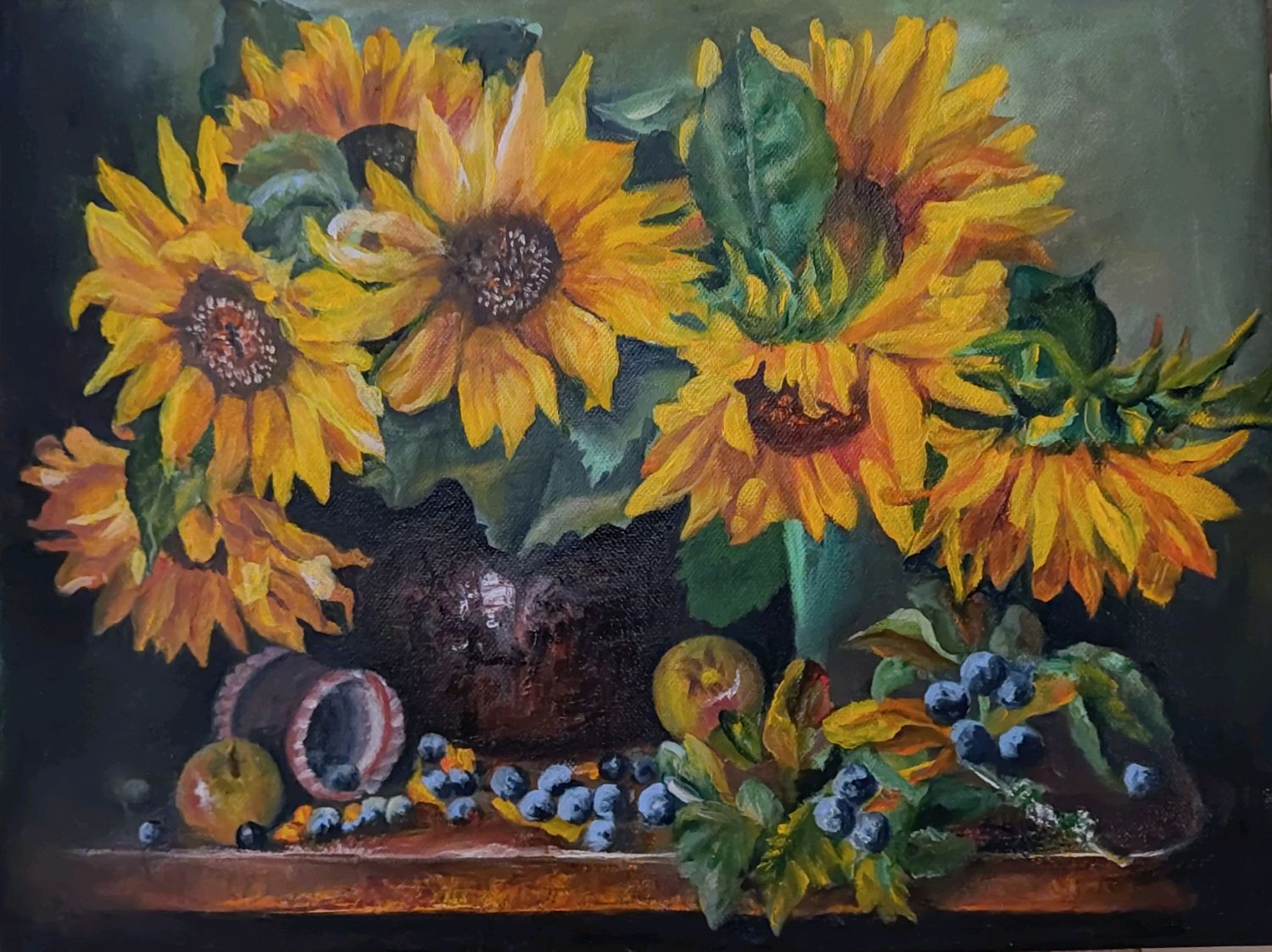 Букет подсолнухов – заказать на Ярмарке Мастеров – PWIACRU | Картины ...