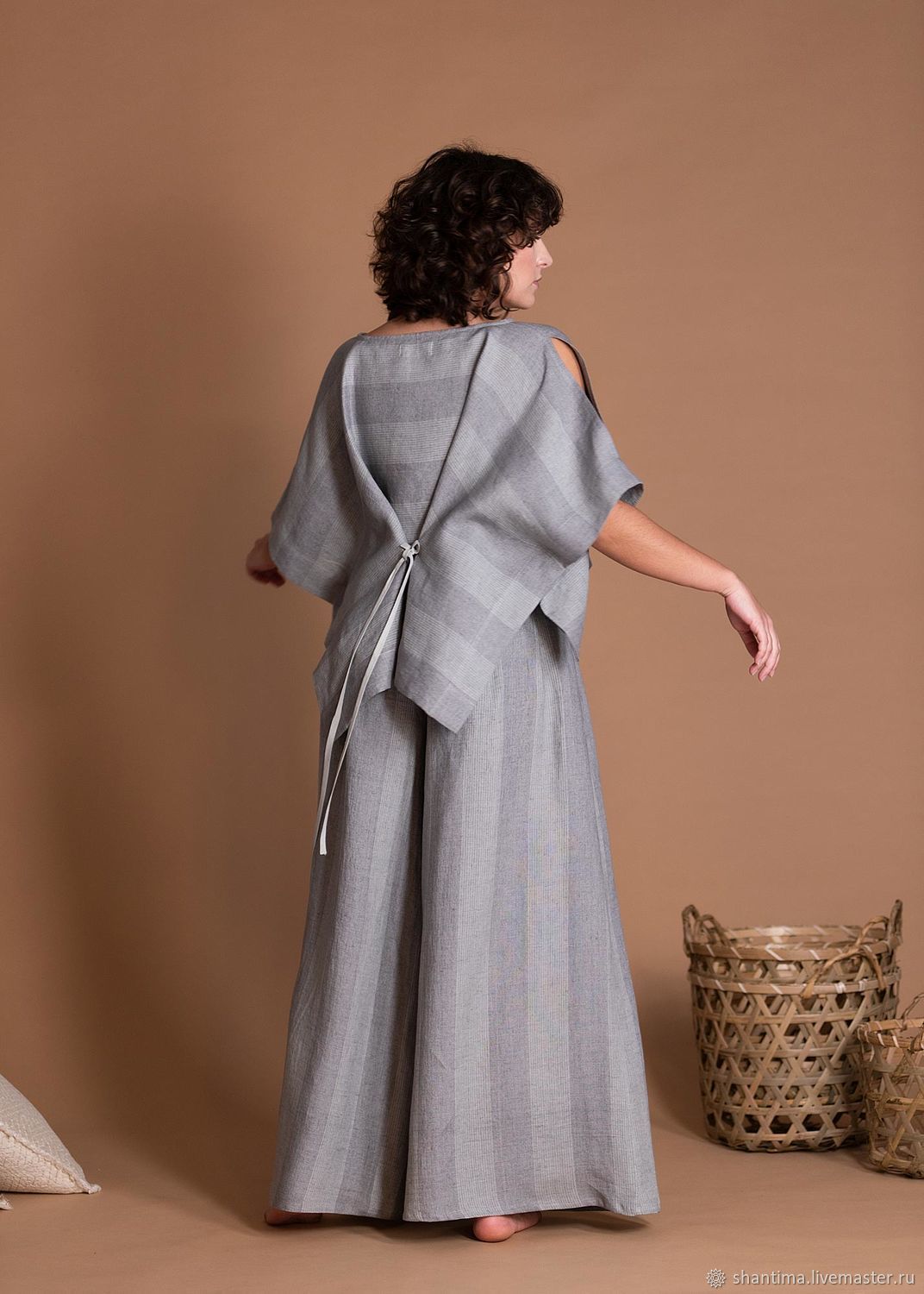 Брюки палаццо из льна RANI полосатые в интернет-магазине Ярмарка ...