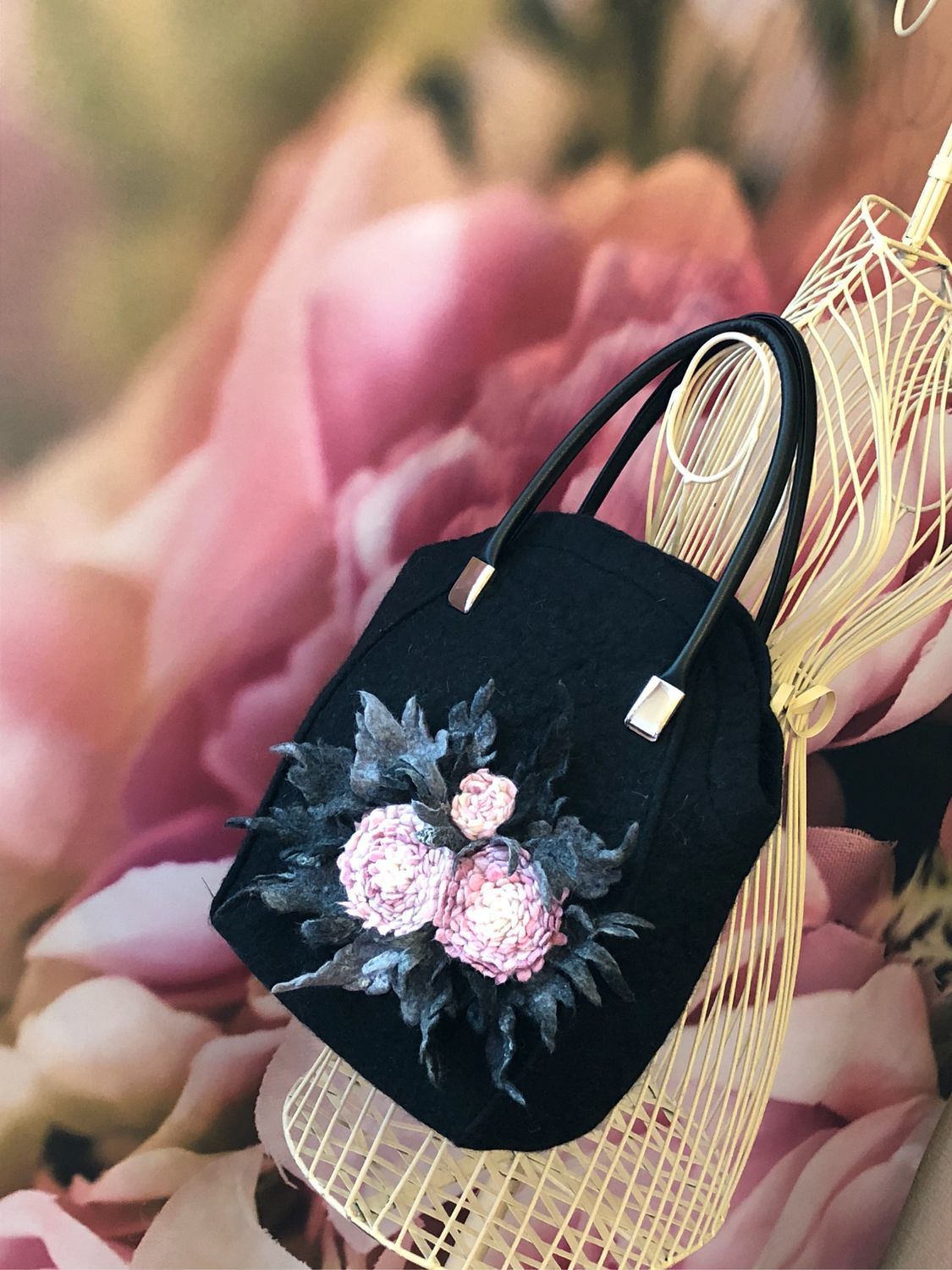 Сумка валяная женская «Чёрный бархат» купить в интернет-магазине ...