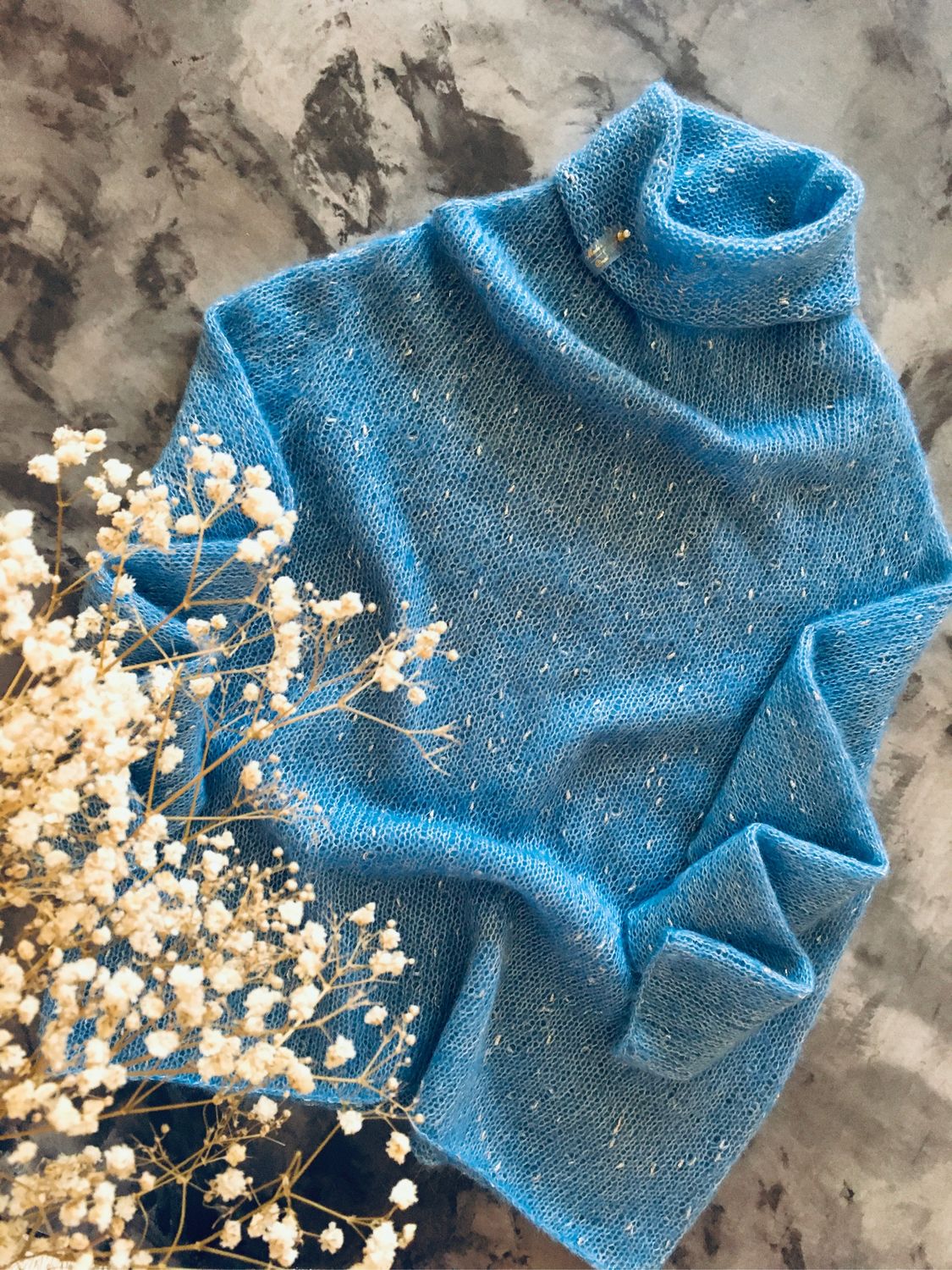 Свитер водолазка « Голубая лагуна» в интернет-магазине Ярмарка Мастеров ...